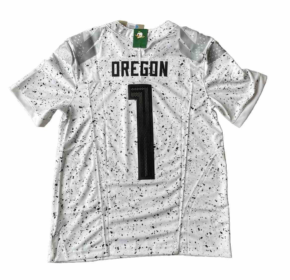 Nike Oregon Ducks Football Eggshell White Jersey #1 Men’s Size: Medium ...