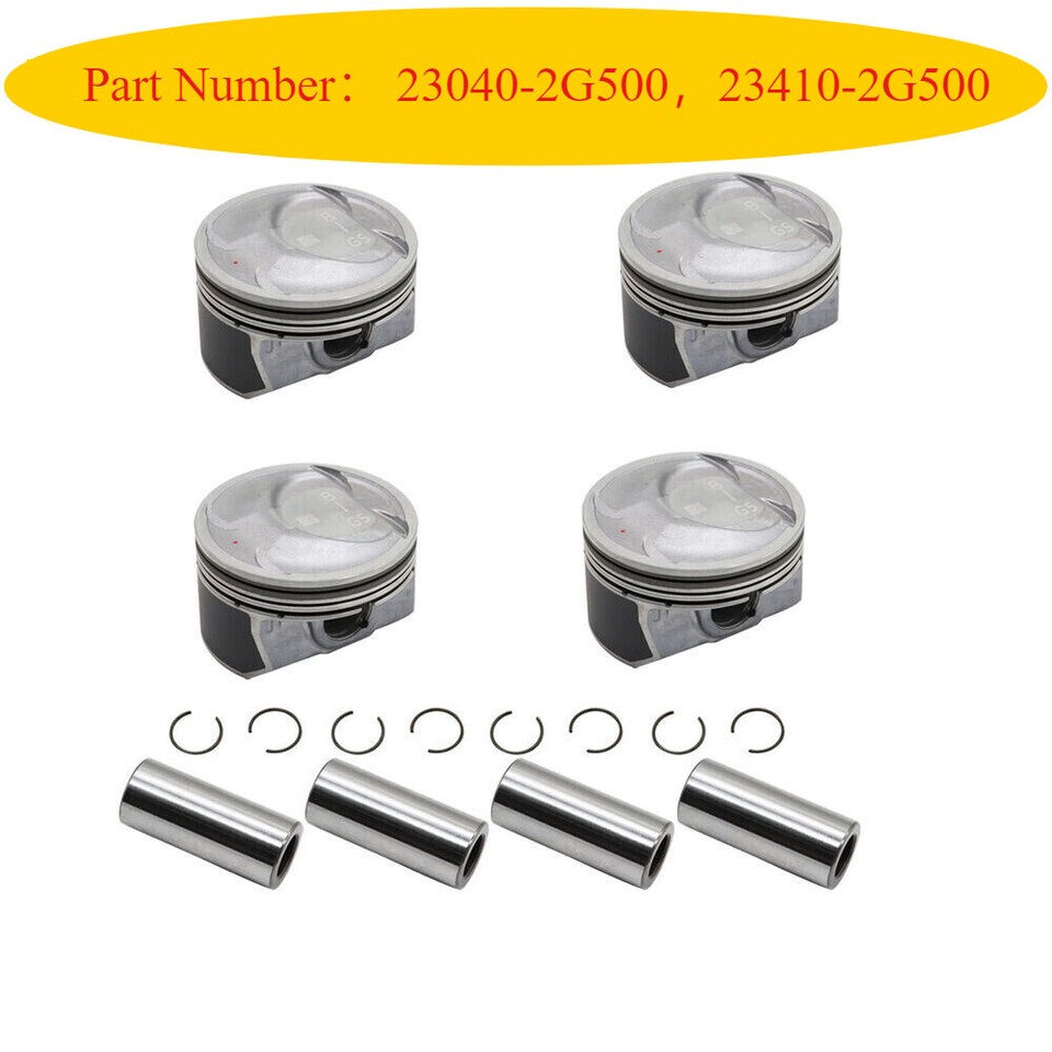 2.4L Engine Pistons & Rings Kit For Kia Sorento Optima Hyundai Sonata ...
