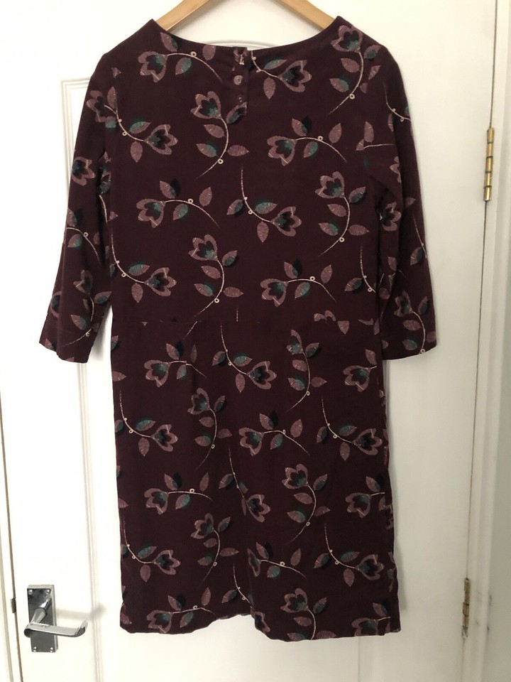 Seasalt Never Fear Fine Cord Purple Print Dress-size 8-immaculate | eBay UK