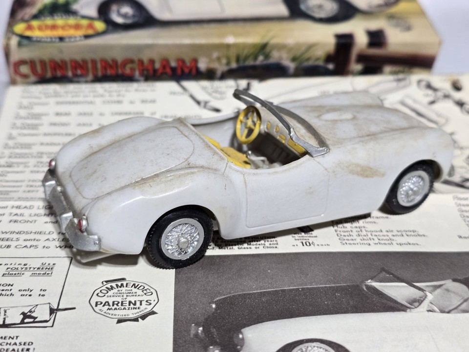 Vintage Aurora BUILT 1951 Cunningham 1/32 Plastic Model Kit 1958 Instr ...