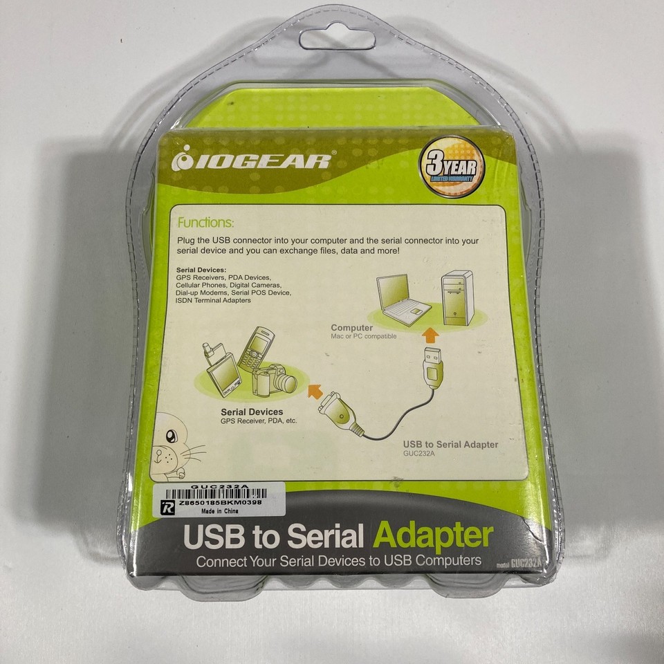 NEW FACTORY SEALED IOGEAR USB TO SERIAL RS232 ADAPTER GUC232A | eBay