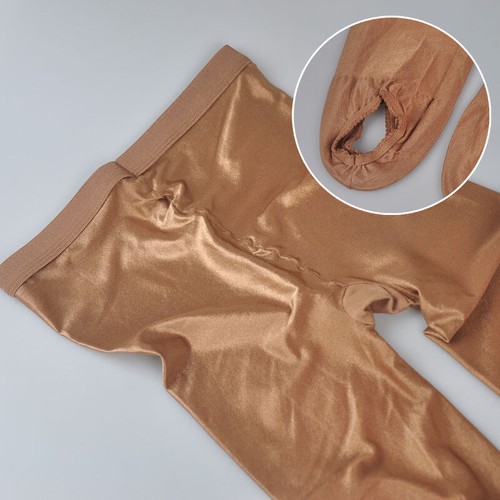 Women's Shiny Glossy Stirrup Pantyhose Wet Look 70D Plus Size Stockings ...