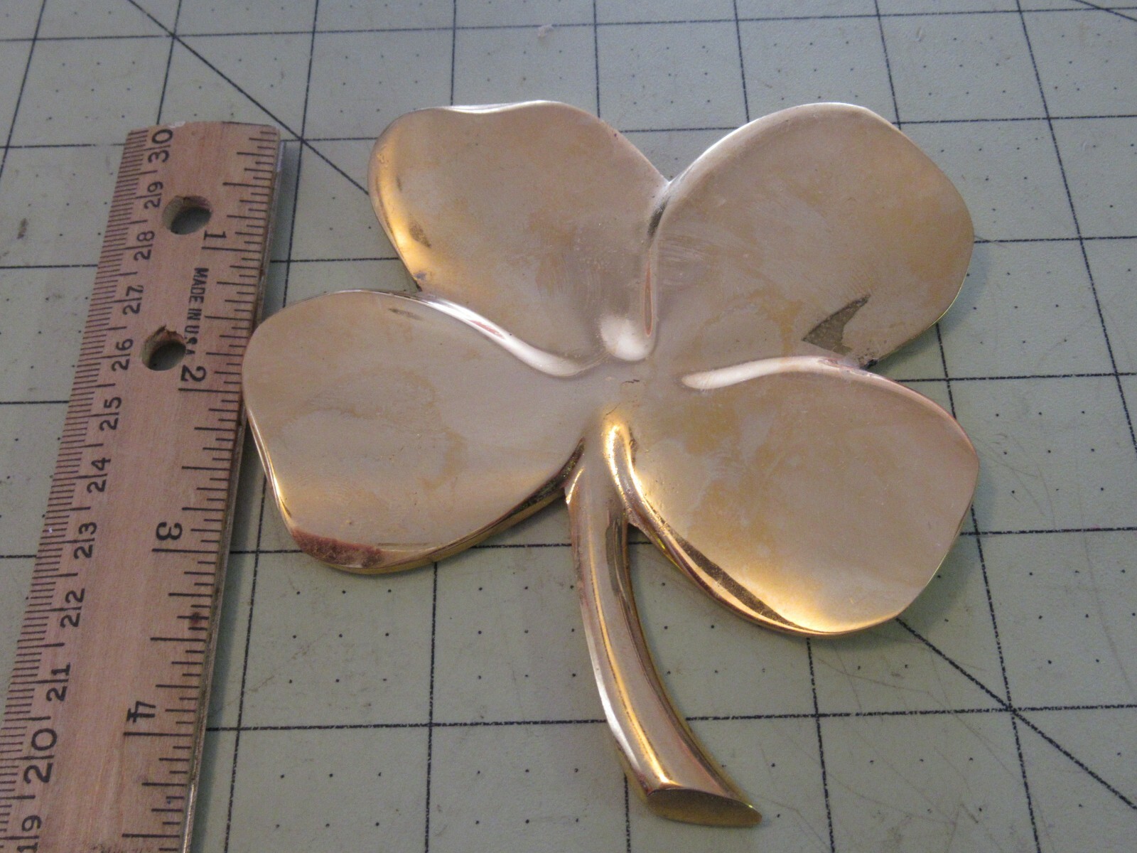 Gerity 24 Karat Gold Plated Four Leaf Clover Shamrock Paperweight Irish ...