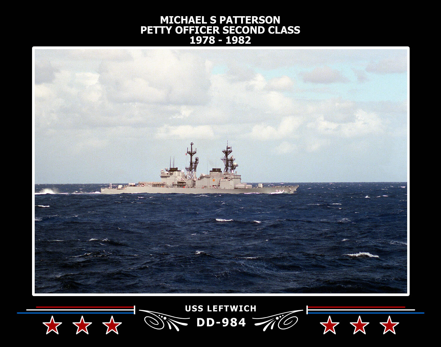 Navy Emporium USS Leftwich DD-984 Canvas Photo Print 575DD984 | eBay