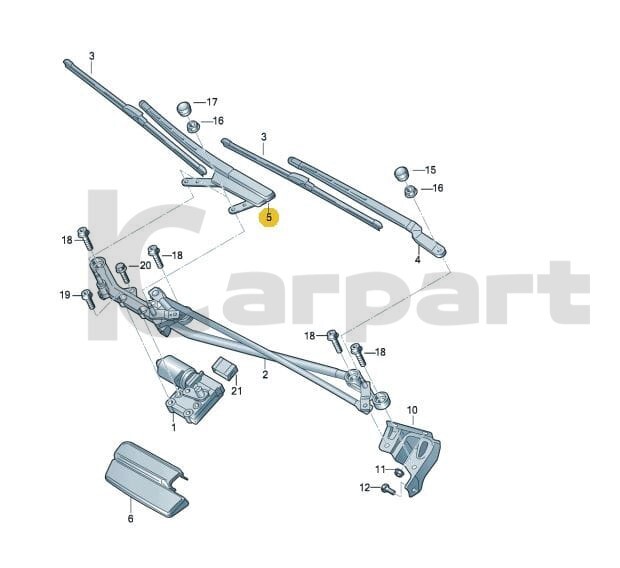 Audi OEM Q7 Front Passenger Wiper Arm 4L1955408B1P9 for sale online | eBay