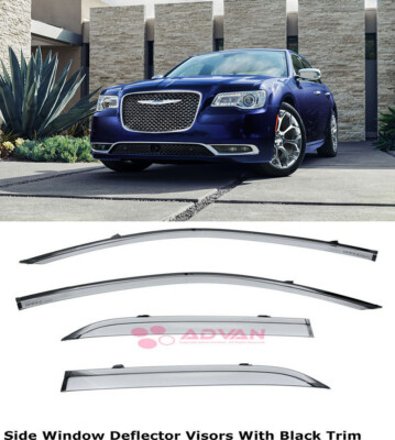 For Chrysler 300S 2011-2020 Window Visors Black Trim WELLvisors Guard ...