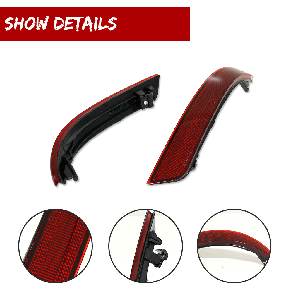 OE-Spec Red Lens Rear Bumper Reflectors Covers Pair Set For 16-20 ...