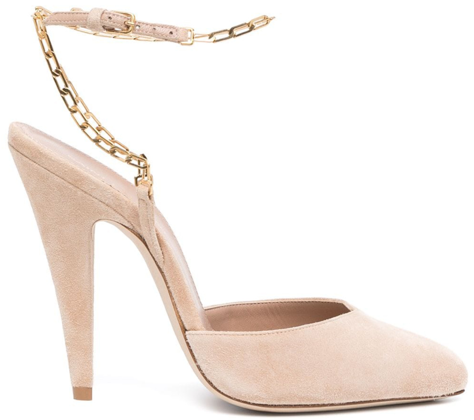 Saint Laurent YSL Venus Beige Suede Gold Chain Strap … - Gem