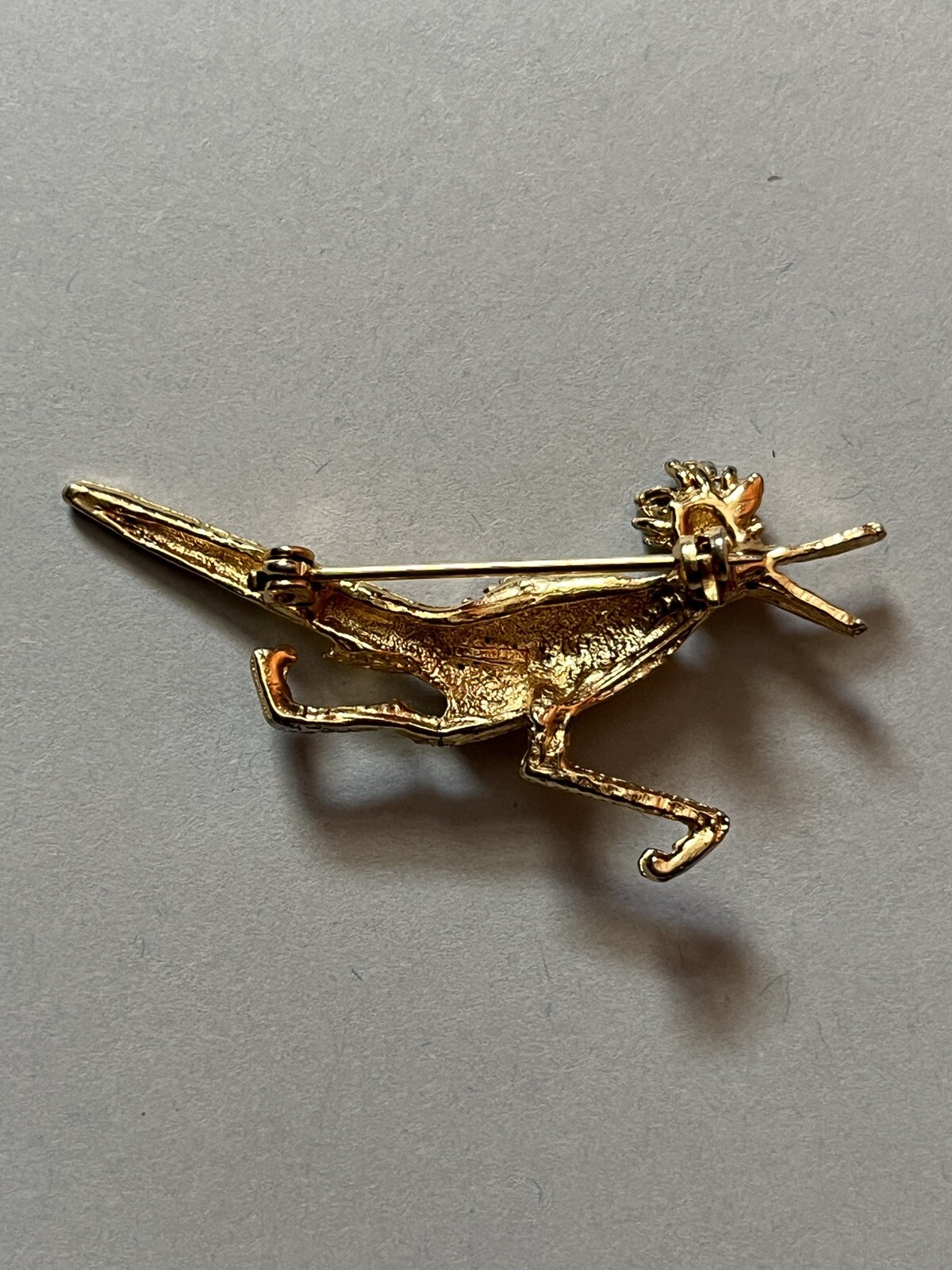 Rare One Of A Kind VTG 60's Open Beak RoadRunner Pin Brooch Gold With ...