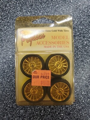 Pegasus Model Wheels 1208 Spider Rims Gold with Tires 1:24 / 1:25 ...