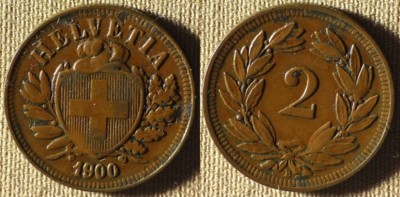 Switzerland : 1900 2 Ct XF+ Nice #4 IR7467 | eBay