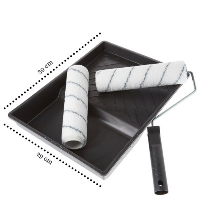 9" HARRIS PAINT ROLLER EMULTION WITH TRAY + SPARE REFIL SLEEVE DIY ...