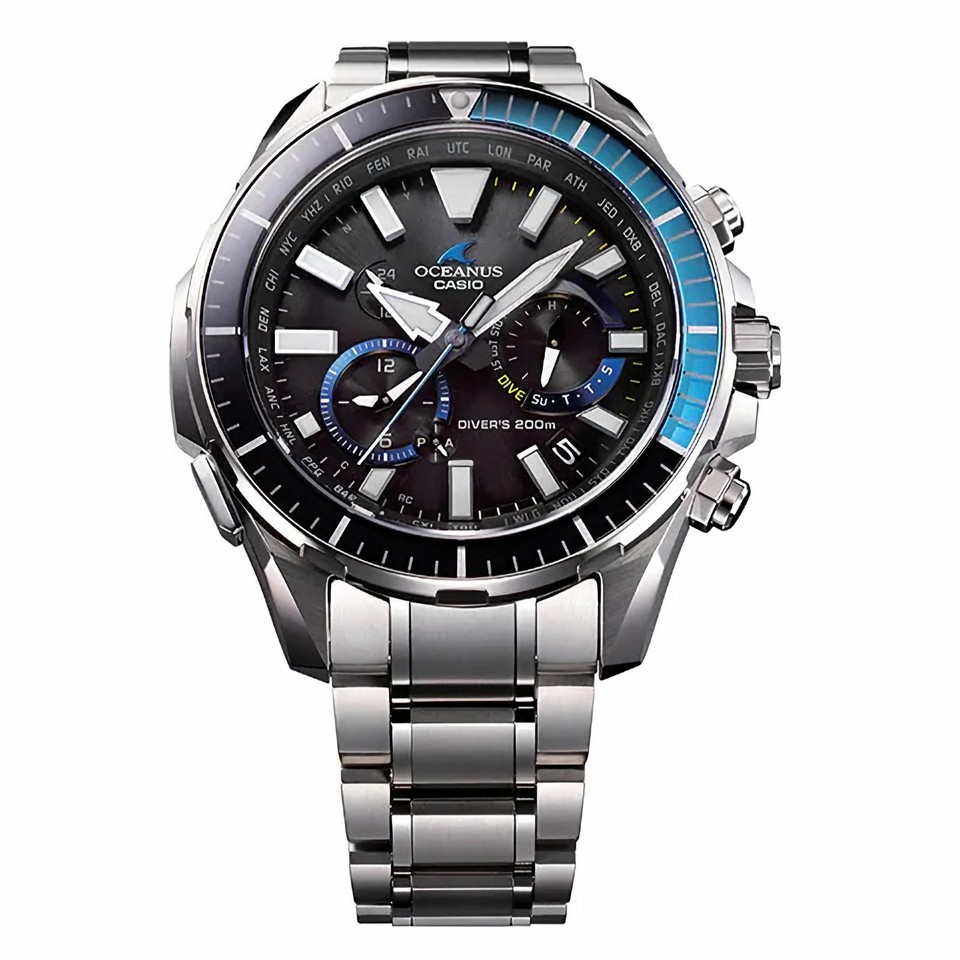 Casio Oceanus OCW-P2000-1AJF Cachalot Diver 200m Titanium Bluetooth Men ...