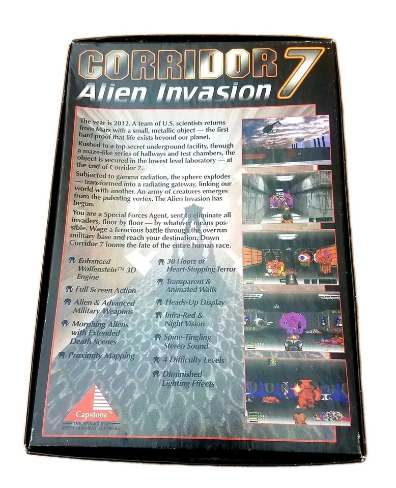 Vintage Corridor 7: Alien Invasion 1994 IBM CD-Rom Big Box Capstone PC ...