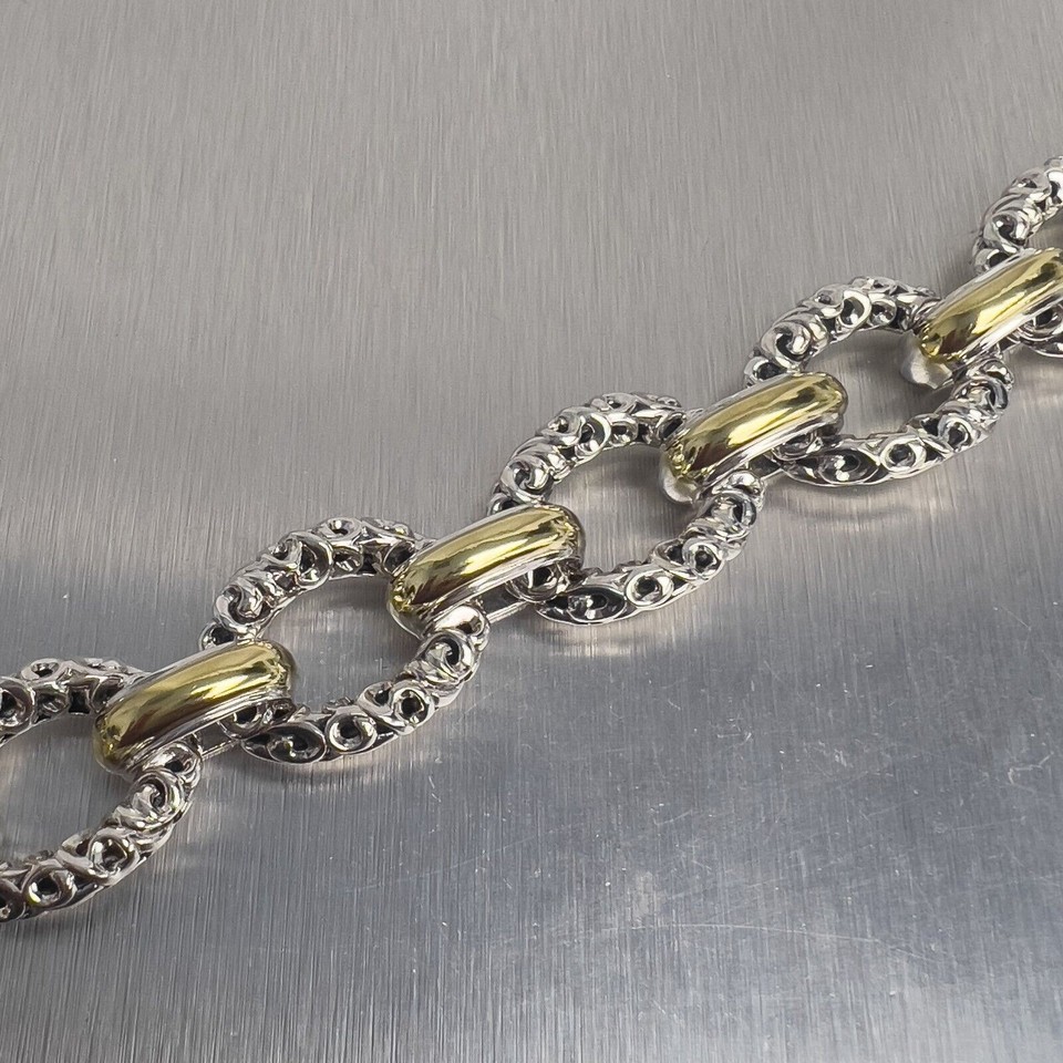 Charles Krypell Ivy Oval Link 14k 18k Yellow Gold & Sterling Silver ...