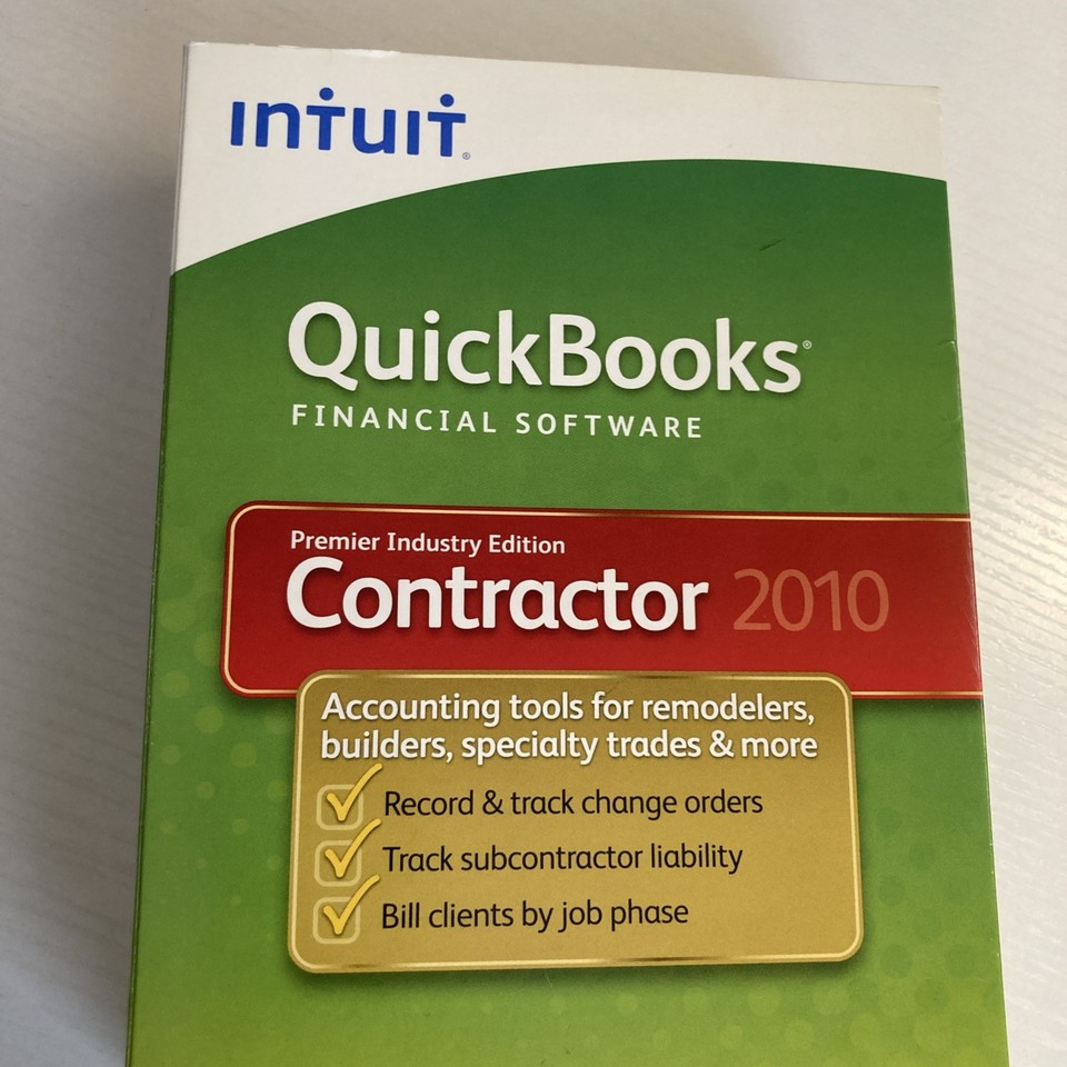 Intuit QuickBooks Premier Industry 2010 Contractor New Sealed | eBay