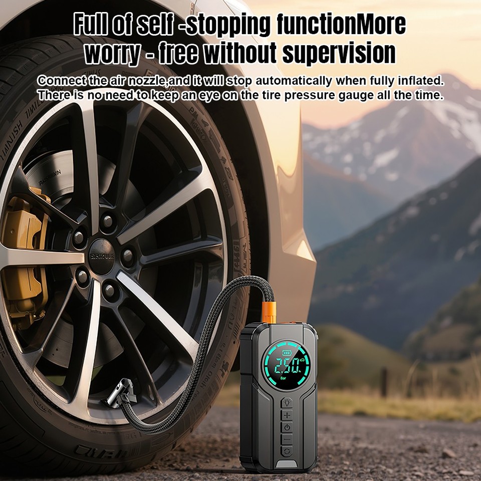 Jump Starter with Air Compressor, 4000A/5000A/6000A Portable Car ...