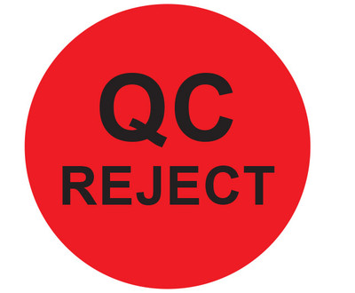 Quality Control QC Reject Labels (Stickers) 15mm diameter | eBay UK