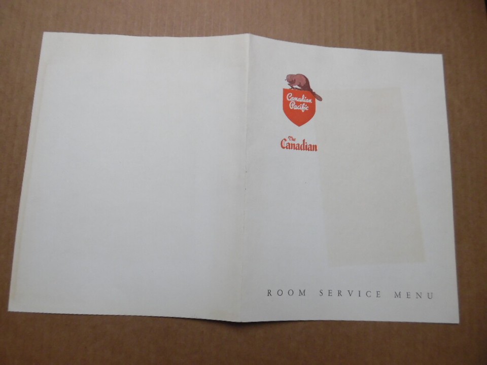 c.1950s The Canadian Menu Canadian Pacific Railway Co. Vintage Original ...