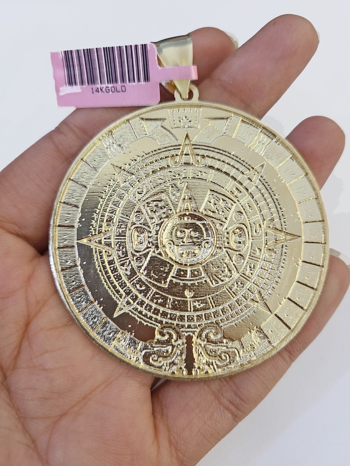 Real 14k Yellow Gold Circular Mayan Calendar Pendant Charm 14kt | eBay