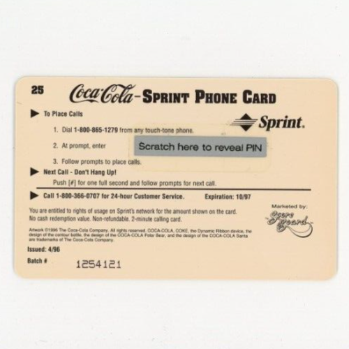 Gone For A Coke Paint Coca Cola Sprint Phone Card Score Board $2 | eBay