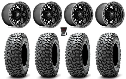 Fuel Unit 15" Wheels Black 35" RocScraper Sticky Tires Yamaha Wolverine ...