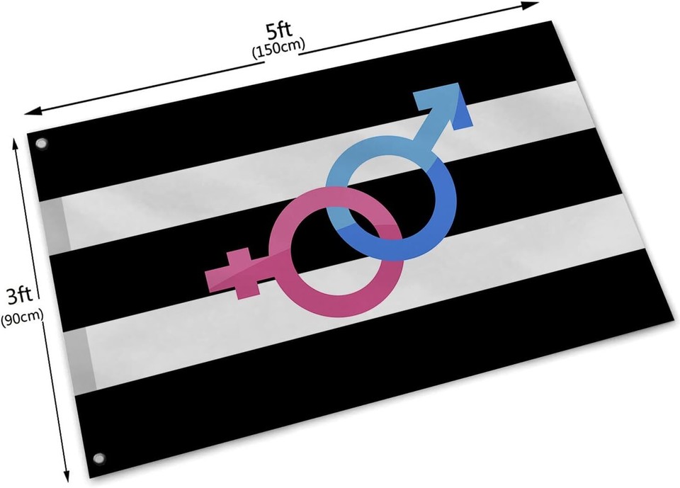 Black&White Stripe Heterosexual Pride 3X5 Ft flag With Grommets ...