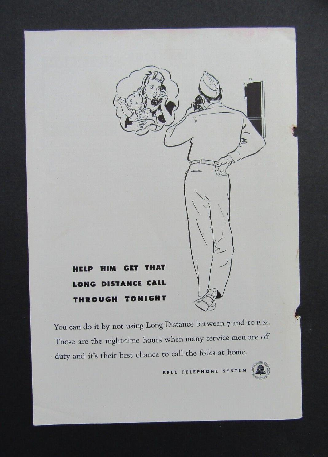 1944 Bell Telephone GI WWII War Magazine Print Advertisement Original ...
