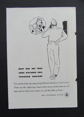 1944 Bell Telephone GI WWII War Magazine Print Advertisement Original ...