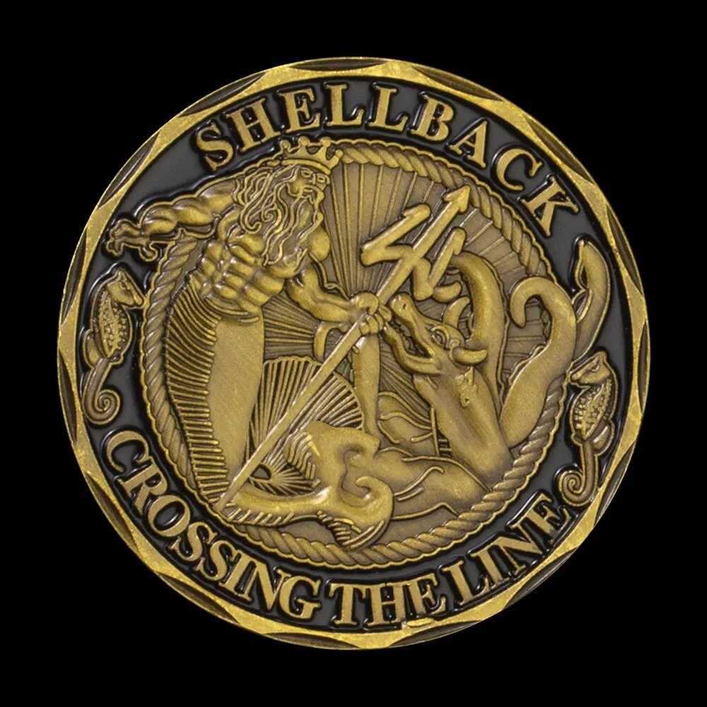 U.S. Navy Shellback Crossing The Line Military Veteran Challenge Coin ...