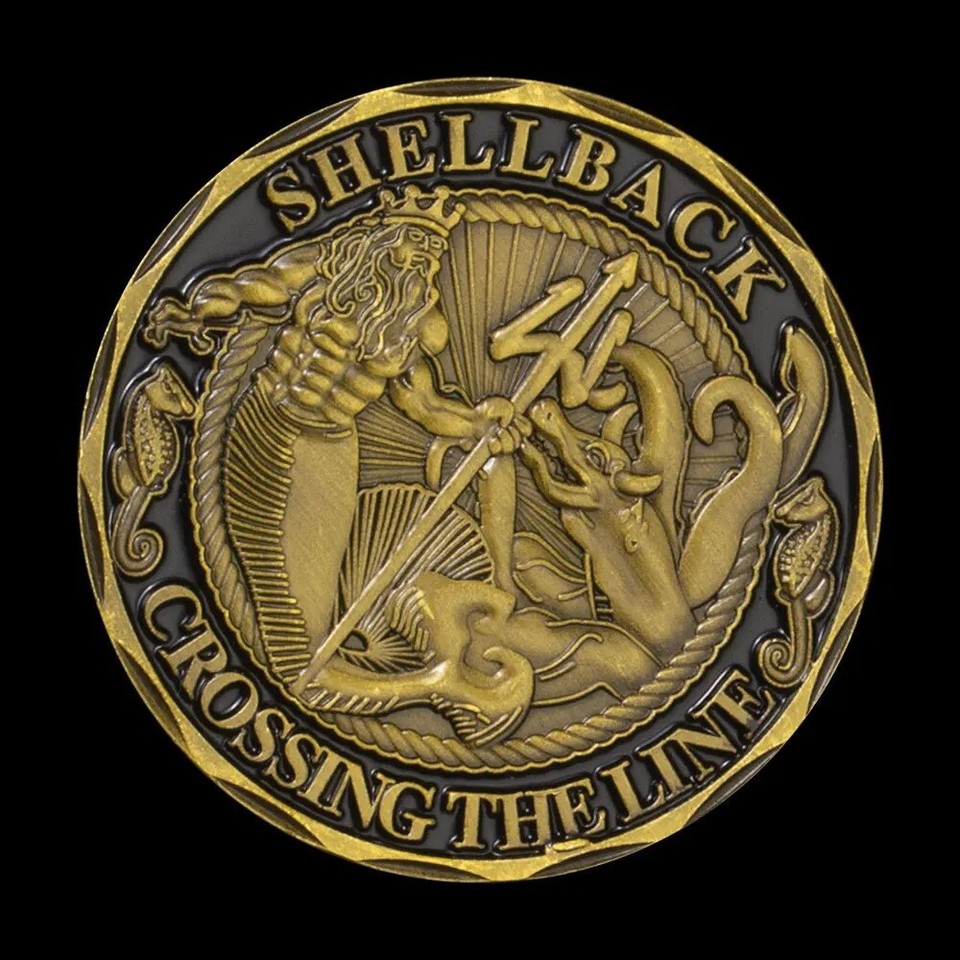 U.S. Navy Shellback Crossing The Line Military Veteran Challenge Coin ...