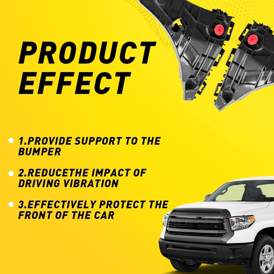 Pair Front Bumper Bracket Black For 2014-2021 Toyota Tundra 52116-0C110 ...