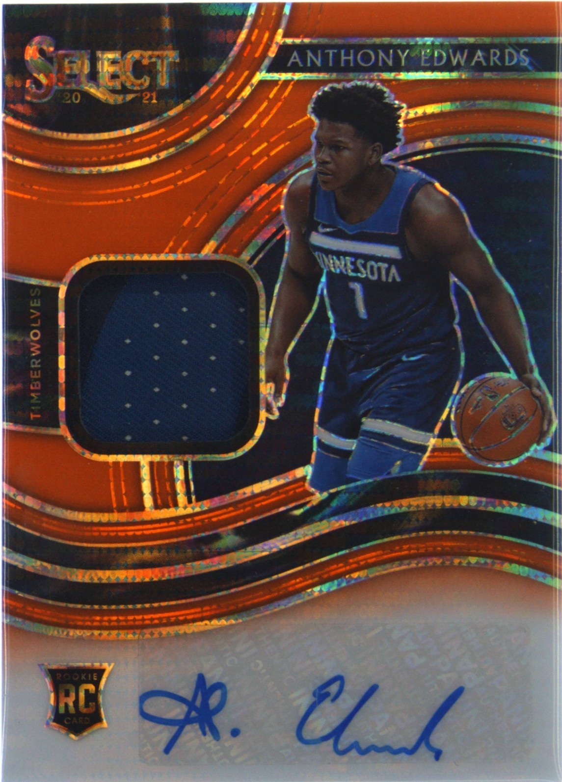 2020-21 Panini Select - Rookie Jersey Autographs Anthony Edwards #RJA ...