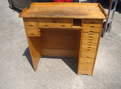 Vtg J. H Rosberg Mfg Co ? Watchmaker's Bench/Desk w/ 18 Drawers Work ...