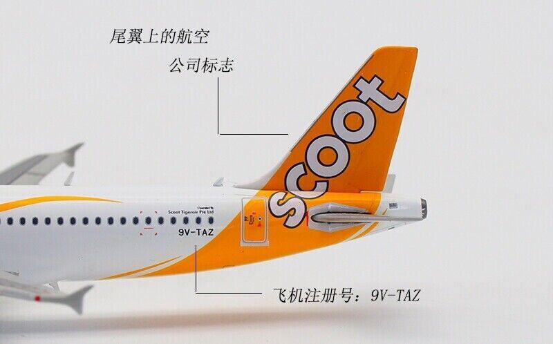 1:400 JC WINGS Scoot AIRBUS A320-200 Passenger Airplane Diecast ...