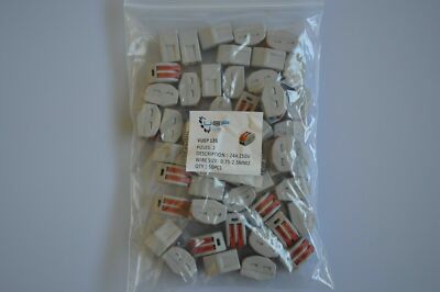 Wago Style Spring Lever Reusable Terminal Connectors 2 POLE Pack of 50 ...