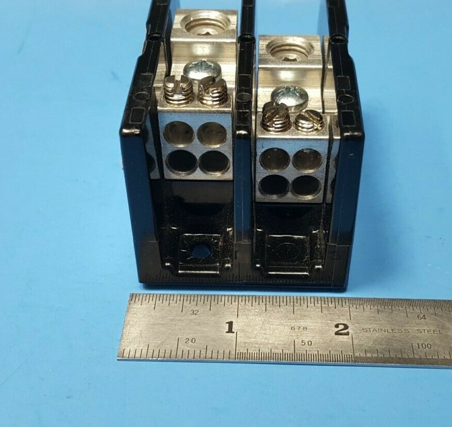 Lot of 2, POWER TERMINAL BLOCK, 600V, 175A, MARATHON, 1422570, 14-4AWG ...