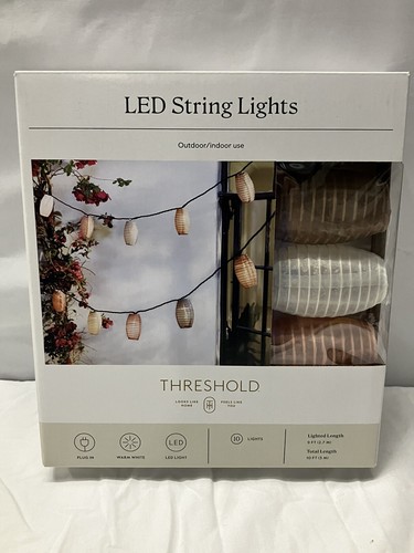 Threshold, LED String Lights, Outdoor/Indoor Plug in, 10 Ligts, Warm ...