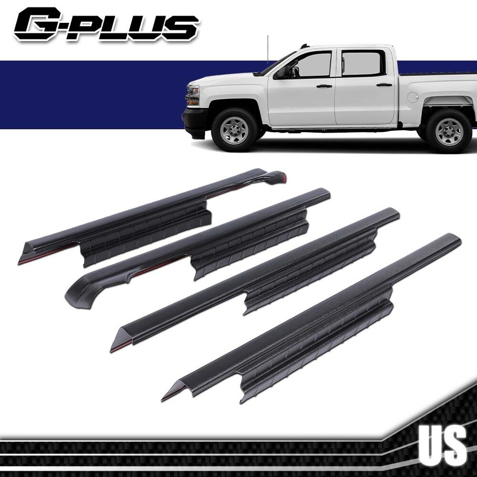 Fit For 14-18 Silverado 1500 Black Rocker Panel Protector Guard Covers ...