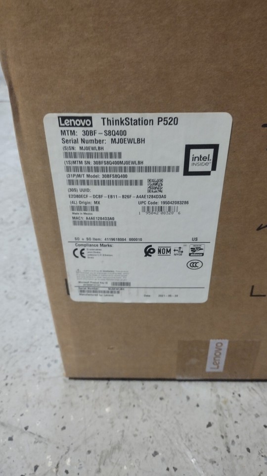 *NEW *SEALED *Lenovo ThinkStation P520 4.1 Xeon W-2225 16GB 512SSD ...
