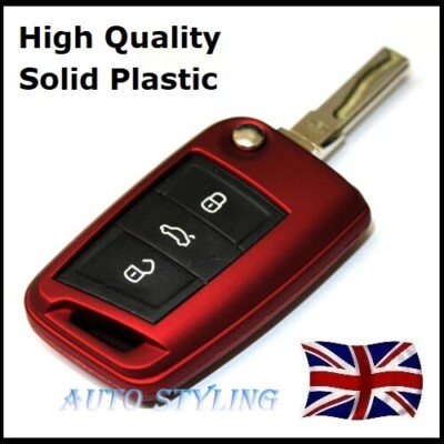 Metallic Red Key Cover For Seat Leon Case Remote Fob Protector 3 III SC ...