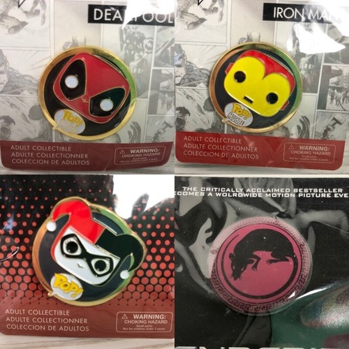 Lot Of 3 Funko Pop! Pins Deadpool Iron Man Harley Quinn & 1 Ender's ...