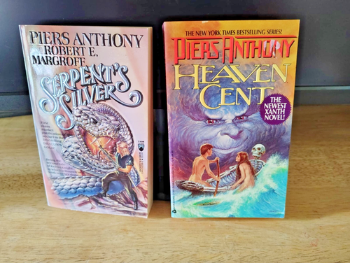 Set of 2 PIERS ANTHONY Pulp PB Serpents Silver and Heaven Cent Xanth ...