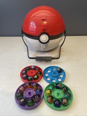 Vintage 1999 Pokemon Collector Marbles Poke Carrying Case w/ 25 Marbles ...