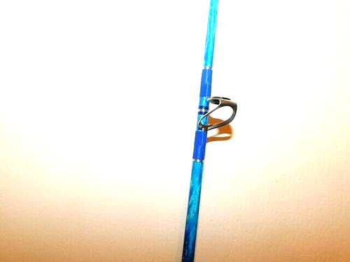 CUSTOM CONVENTIONAL ROD 7' SEA BLUE PEARL MARBLE 20-40 LB TURBO GUIDES ...