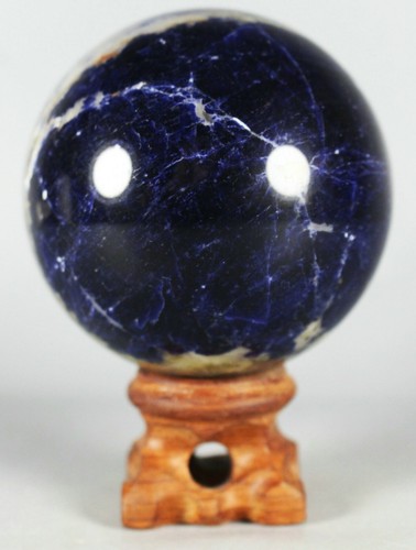 Natural Blue Sodalite Quartz Crystal Sphere Healing Ball Chakra Stone w ...