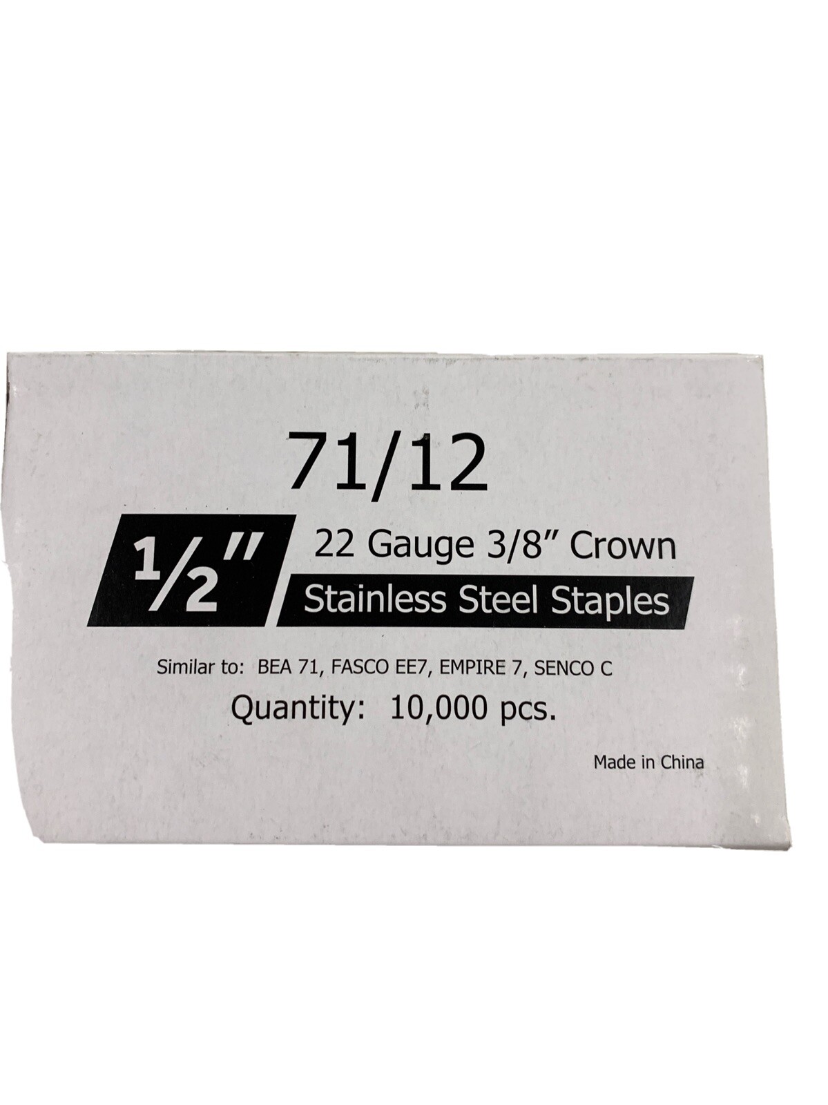 Stainless Steel marine grade staples 1/2” 10,000 Pcs. 22 Gage 3/8 ...