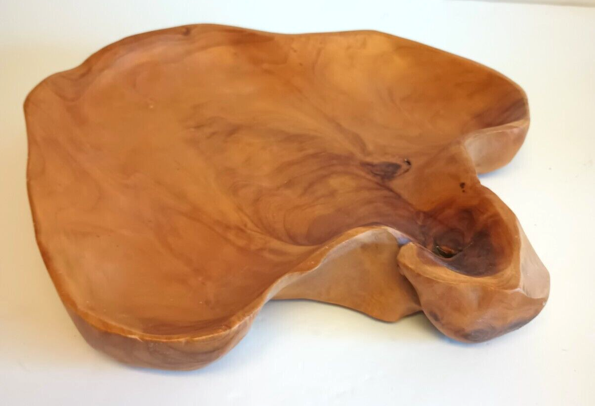 Root Wood Dish Platter Tray Serving Display Catch-All Free Form ...