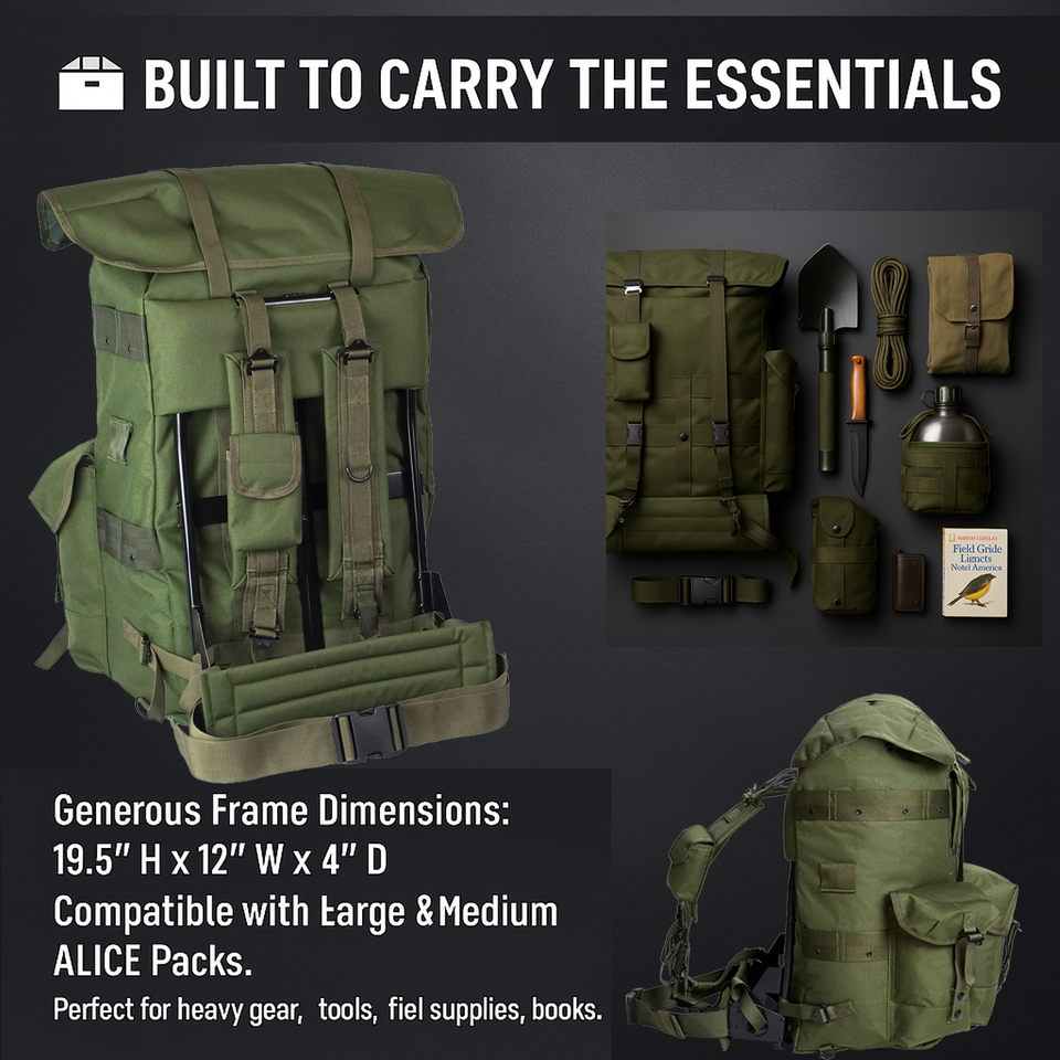 Military ALICE Backpack Frame with Straps Tactical Army Rucksack ...