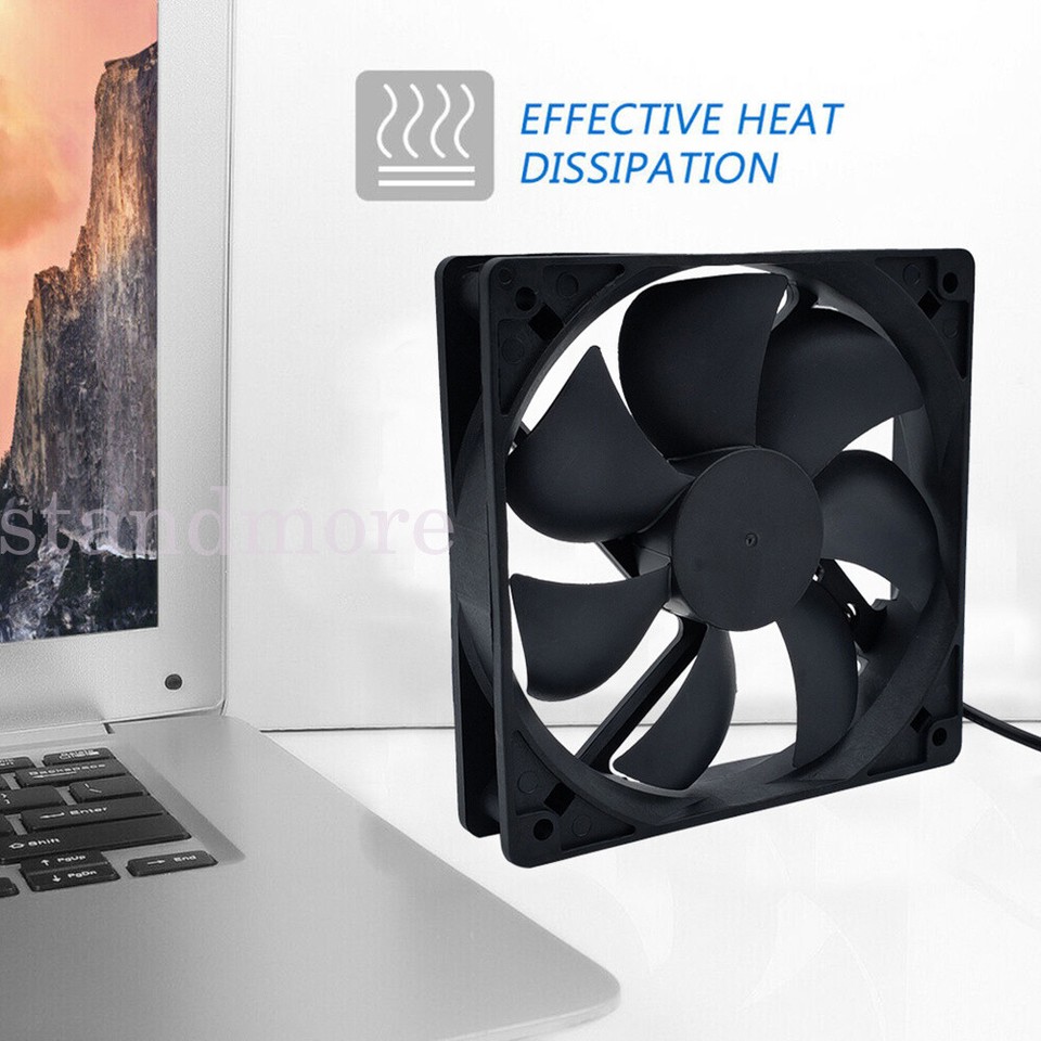 2PCS 12cm DC 5V USB Cooler Black Silent Cooling Fan For Desktop PC ...